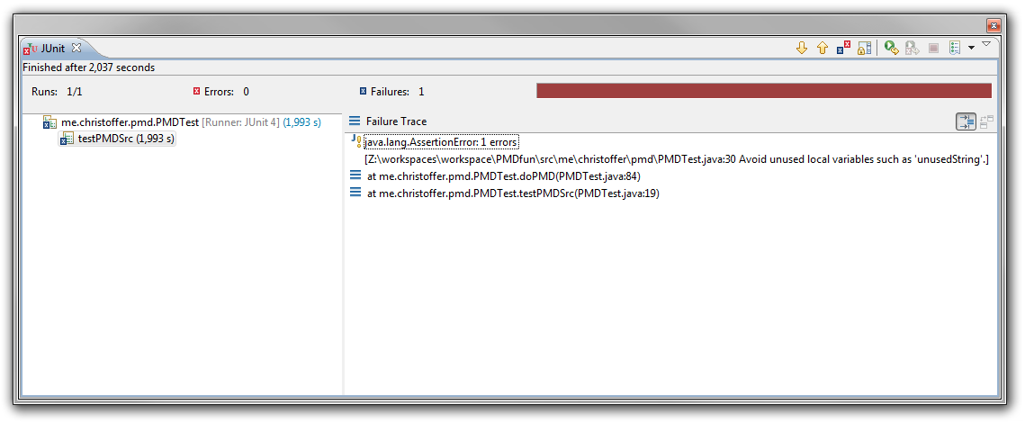 Running PMD (a code analysis tool) as an automatic JUnit test • Special ...